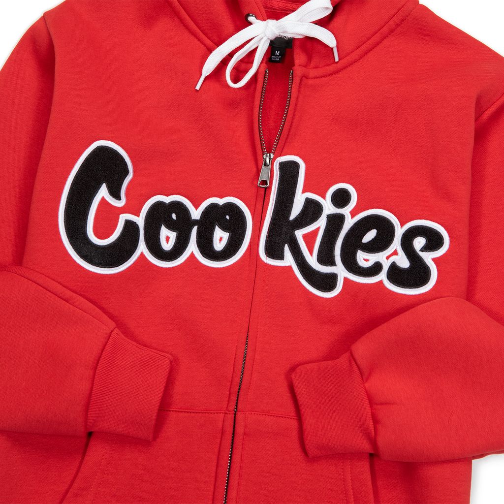 Original Logo Chenille Applique Zip Front Hoodie – Cookies Clothing